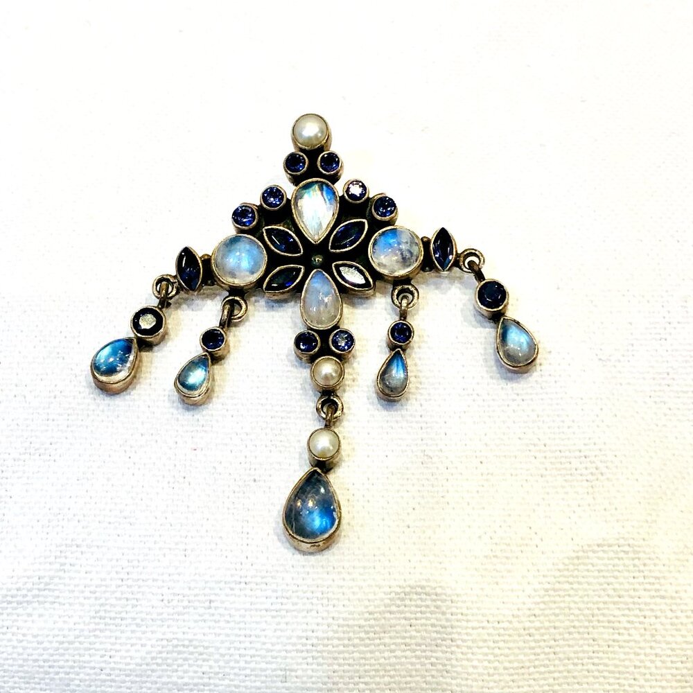 Nicky Butler Brooch In Sterling Silver With Moonstone… - Gem